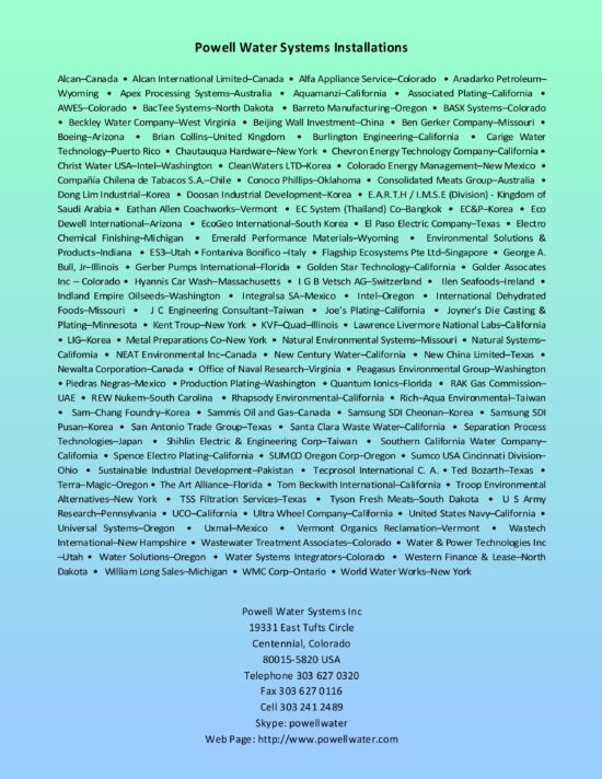 Powell Water Brochure | Powell Water Systems, Inc.