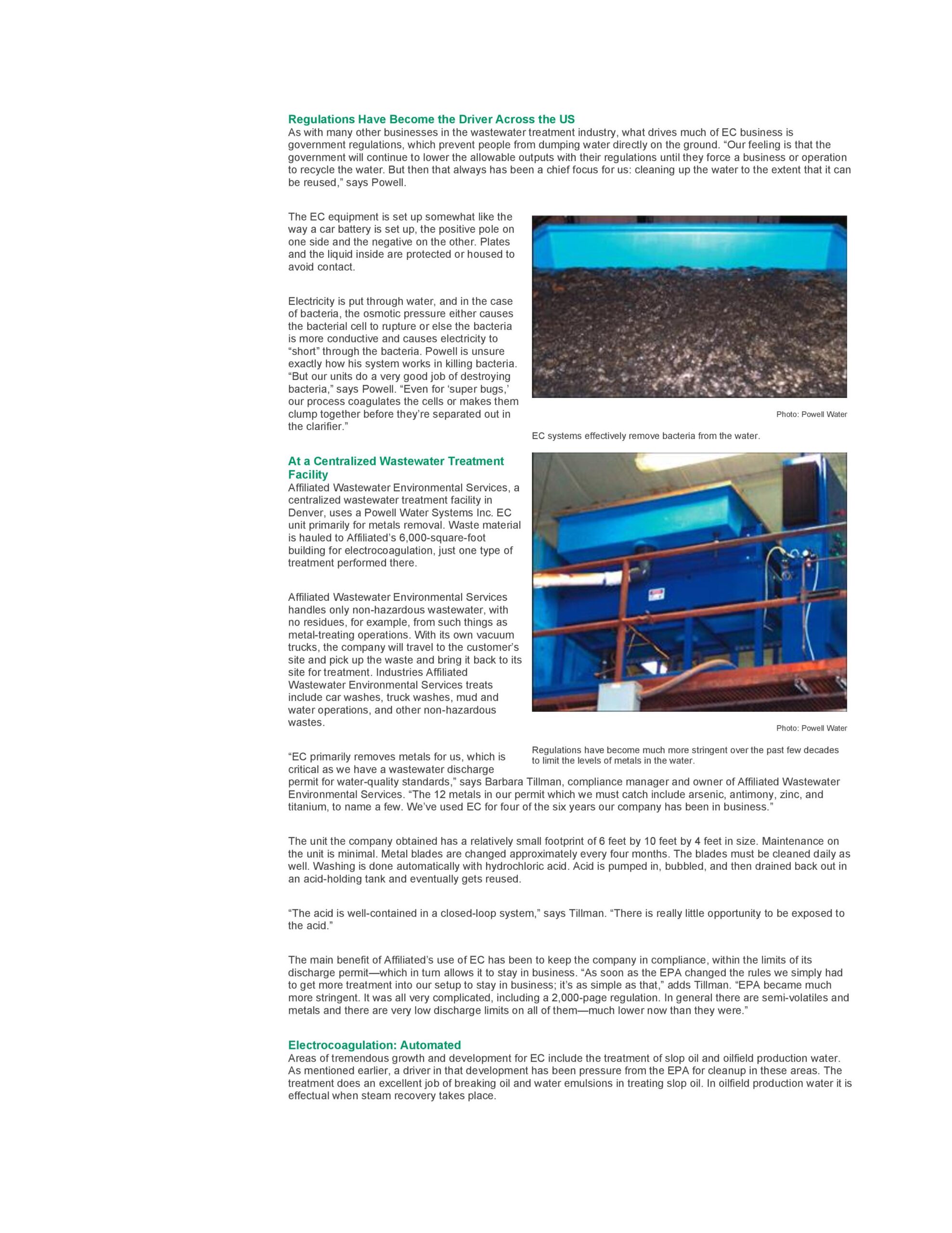 Central Wastewater Treatment (CWT) | Powell Water Systems, Inc.