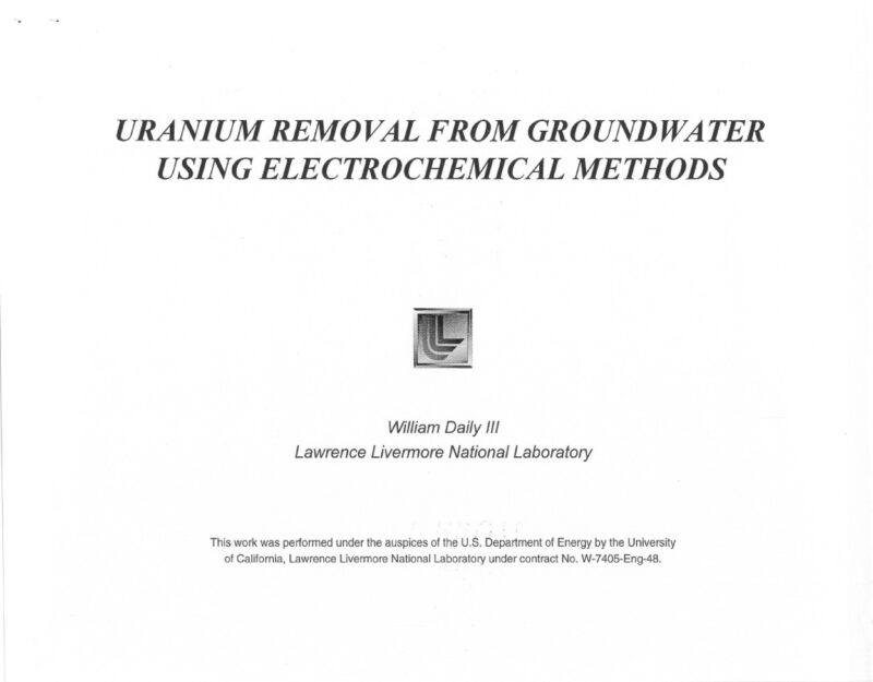 Uranium in Ground Water-Lawrence Livermore National Laboratory | Powell ...